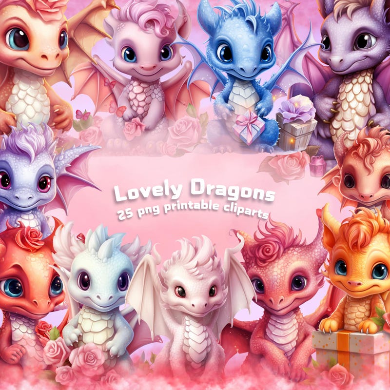 Valentines Dragons Png - Etsy UK
