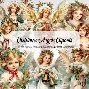Christmas Angel Cliparts,png Angel,digital Prints,png Vintage Angels ...