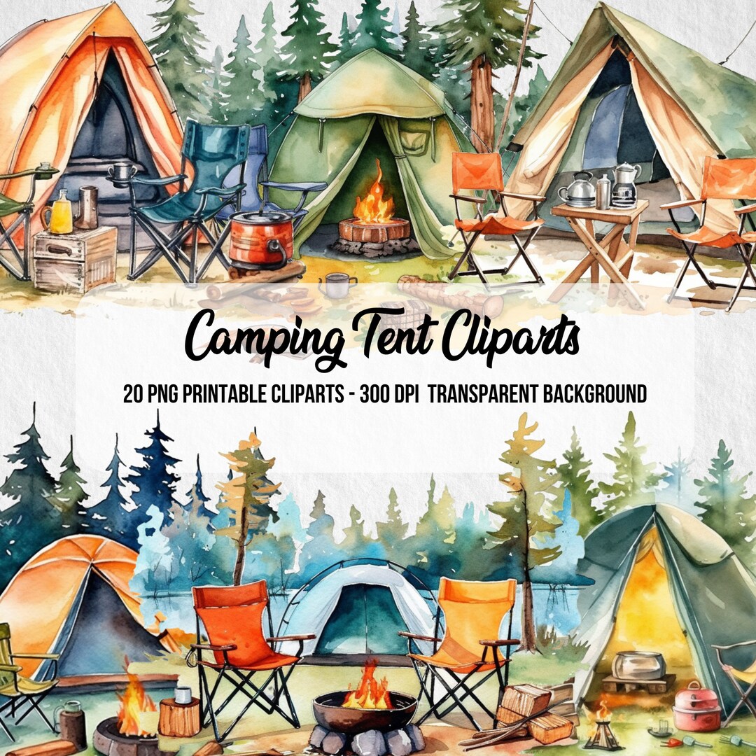 Camping Tent Cliparts,printable Image,commercial Use,junk Journal ...
