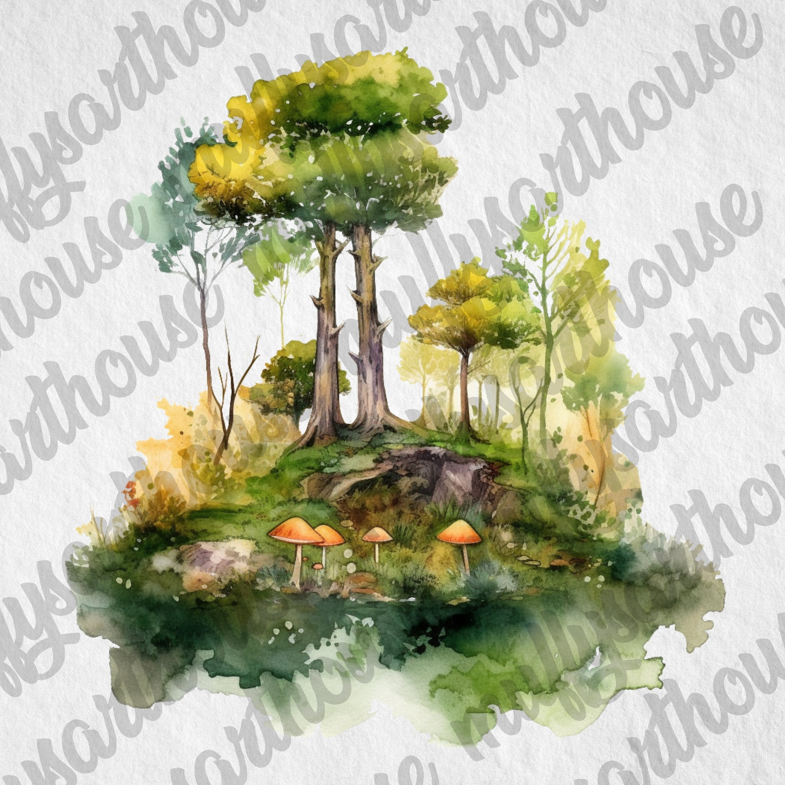 Woodland Clipart Bundle: Forest Landscape Graphics (digital Download ...