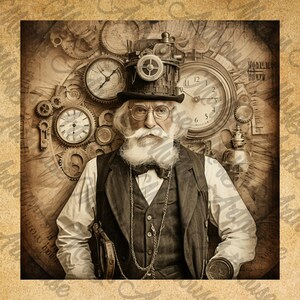 15 Steampunk Themed Old Digital Printable Paper,steampunk Ephemera Art ...