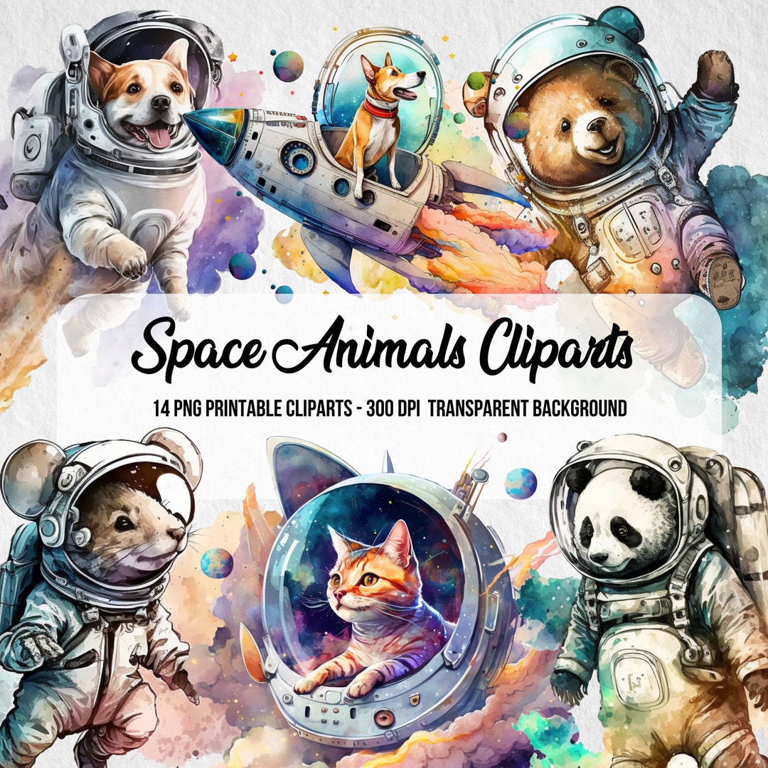 Space Animal Cliparts, Fantastic Cliparts, Digital Animals,astronaut ...