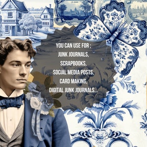 62 Delft Bluethemed Junk Journal Bundle,instant Digital Download ...