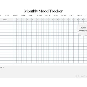 Mood Tracker Mental Health, Printable Mood Spreadsheet, Digital Mood ...