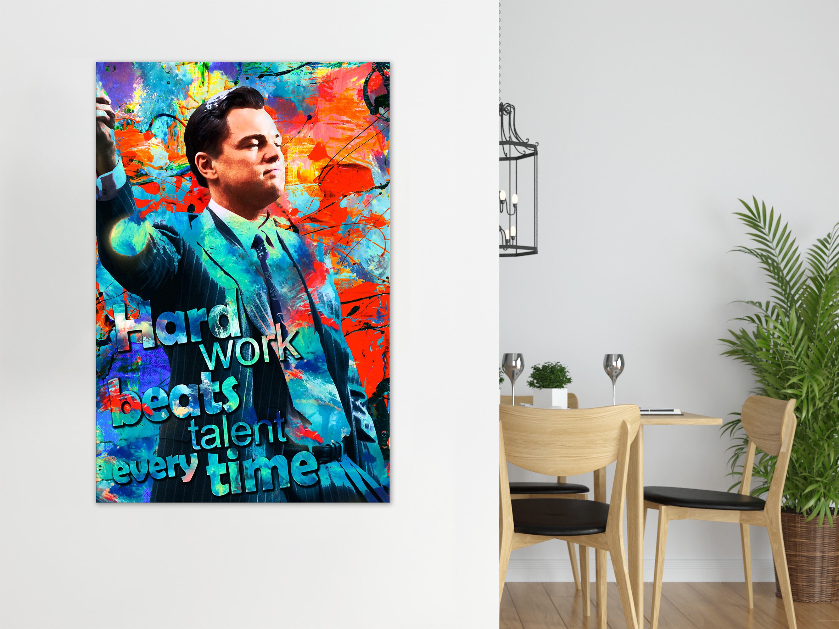 Canvas Poster Acrylic Pop Art Graffiti Hard Work Beats Talent - Etsy