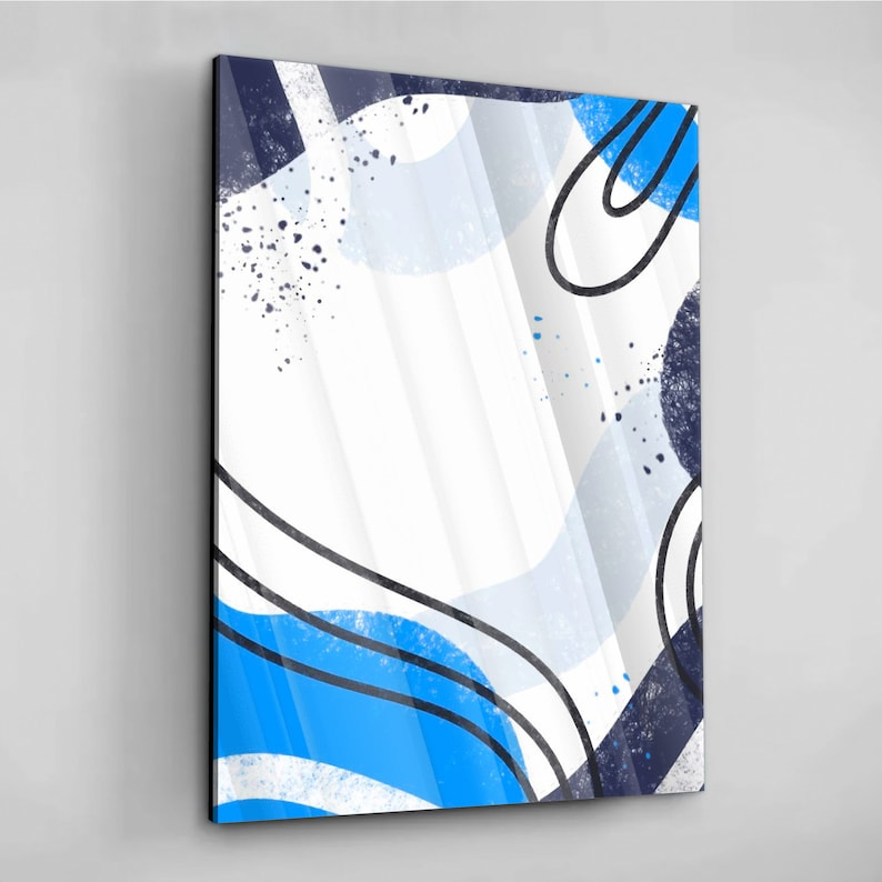 Cuadro en lienzo, póster acrílico, arte pop, arte abstracto, azul ...