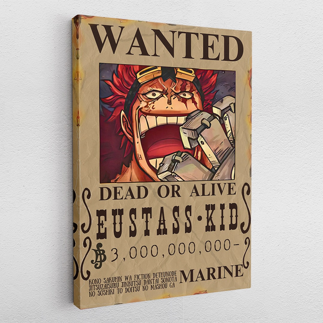 Canvas Picture Poster Acrylic Pop Art Eustass Kid One Piece Profile ...