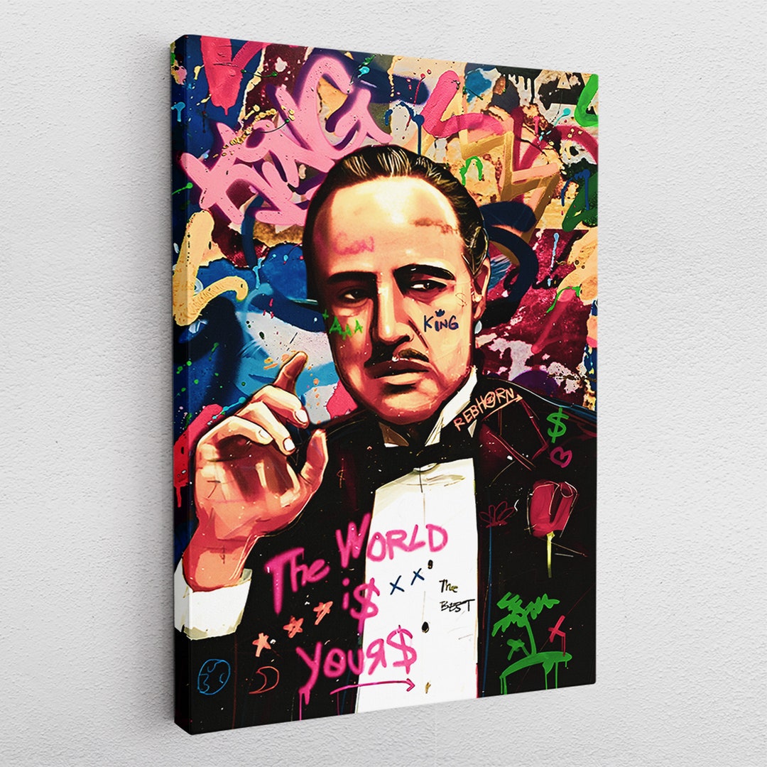 Canvas Picture Poster Acrylic Pop Art the Godfather Graffiti Mafia Film ...