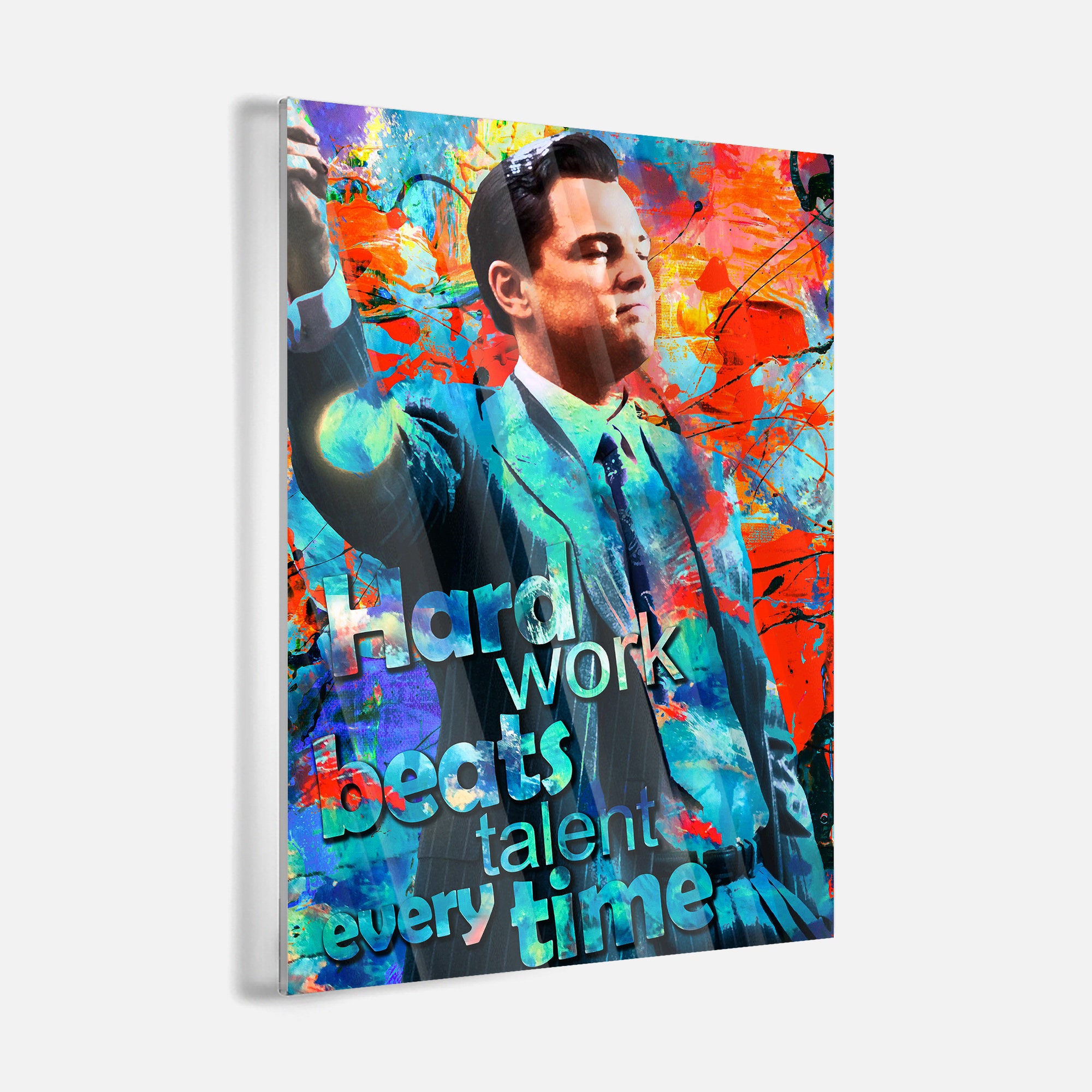 Canvas Poster Acrylic Pop Art Graffiti Hard Work Beats Talent - Etsy