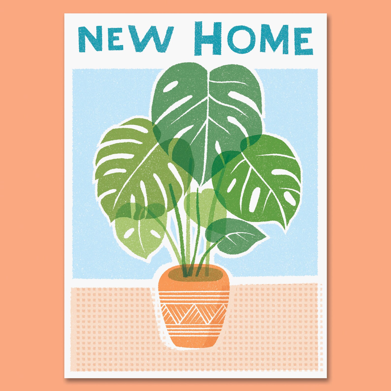 New Home Potted Plant Sustainable Retro Overprint Matchbox Art ...