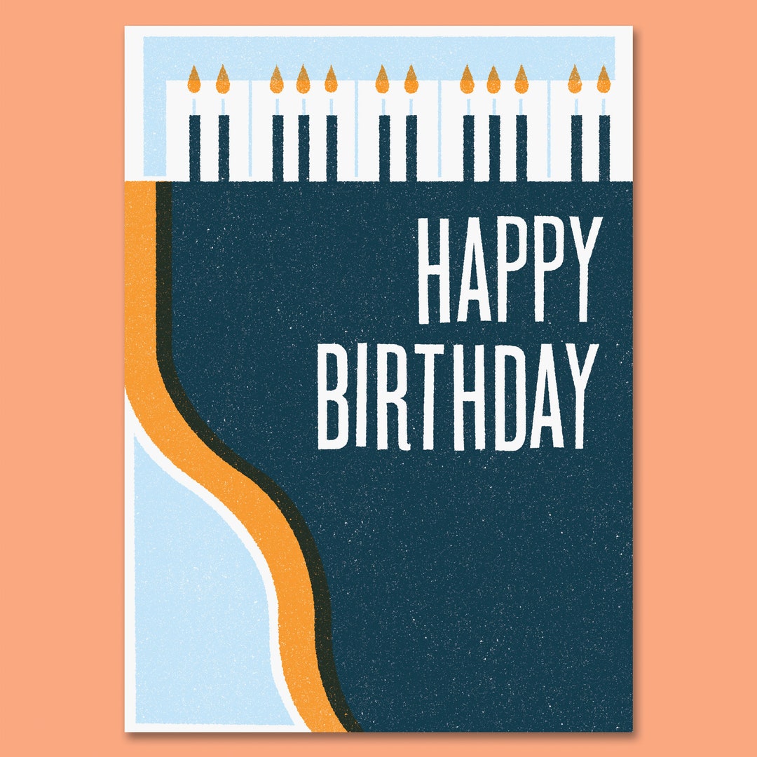 Happy Birthday Grand Piano Keyboard, Sustainable Retro Overprint ...
