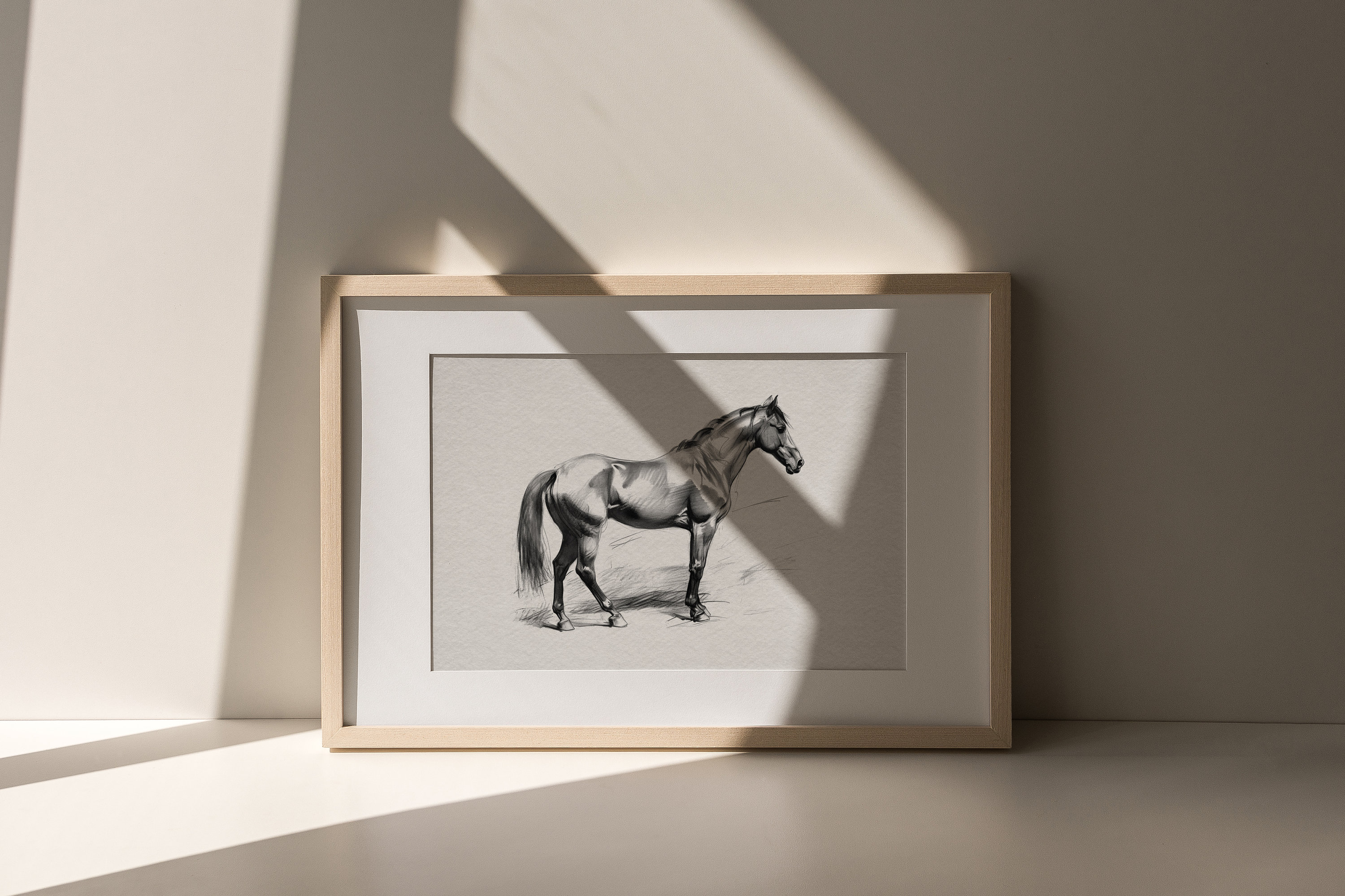 Antique Horse Etching Vintage Horse Art Print Sketch Eclectic Neutral ...
