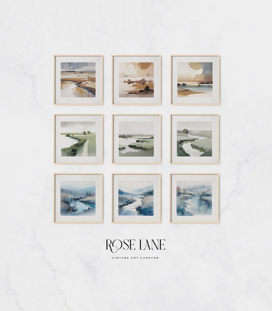 Set of Nine Warm Aesthetic Vintage Prints | Eclectic Gallery Wall Art ...