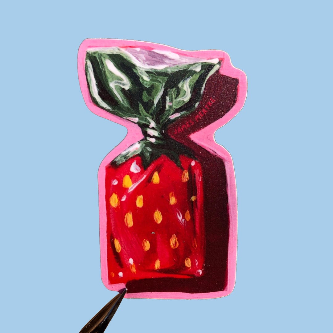 Strawberry Candy Vinyl Sticker - Etsy