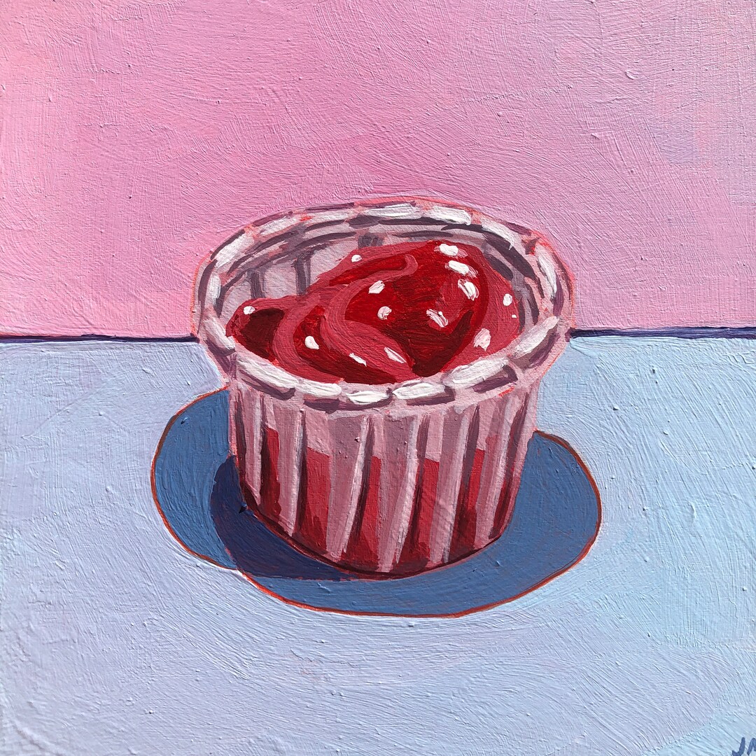 Ketchup Original Acrylic Painting 4x4 Cradled Wood Panel - Etsy