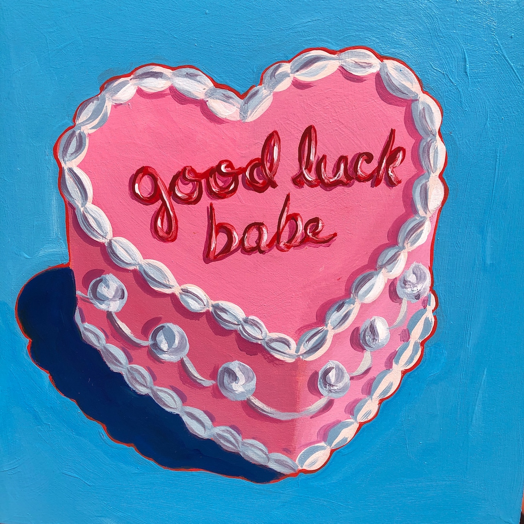 Good Luck Babe Cake 8"x8" Art Print - Etsy