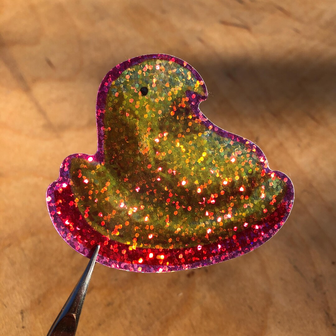 Marshmallow Peeps Bird Glitter Sticker - Etsy
