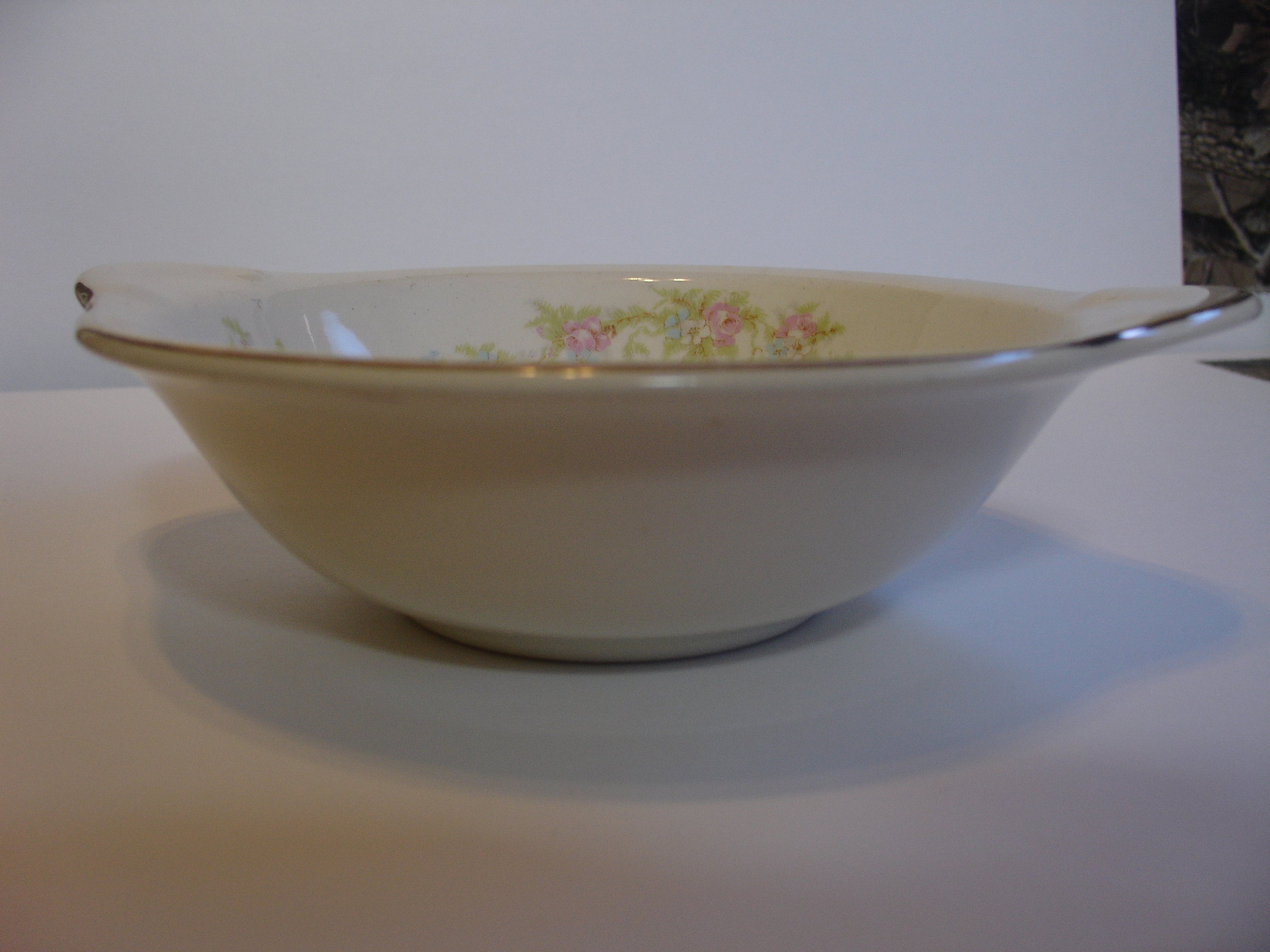 Taylor Smith Taylor China Oval Serving Bowl USA Pink and Blue Flowers - Etsy