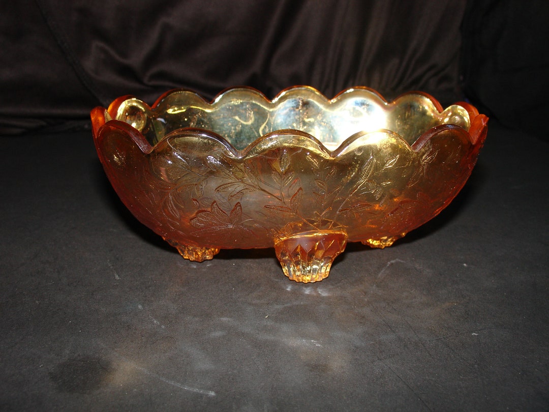 Open Candy Dish "floragold Louisa" Pattern by JEANNETTE Glass Co ...