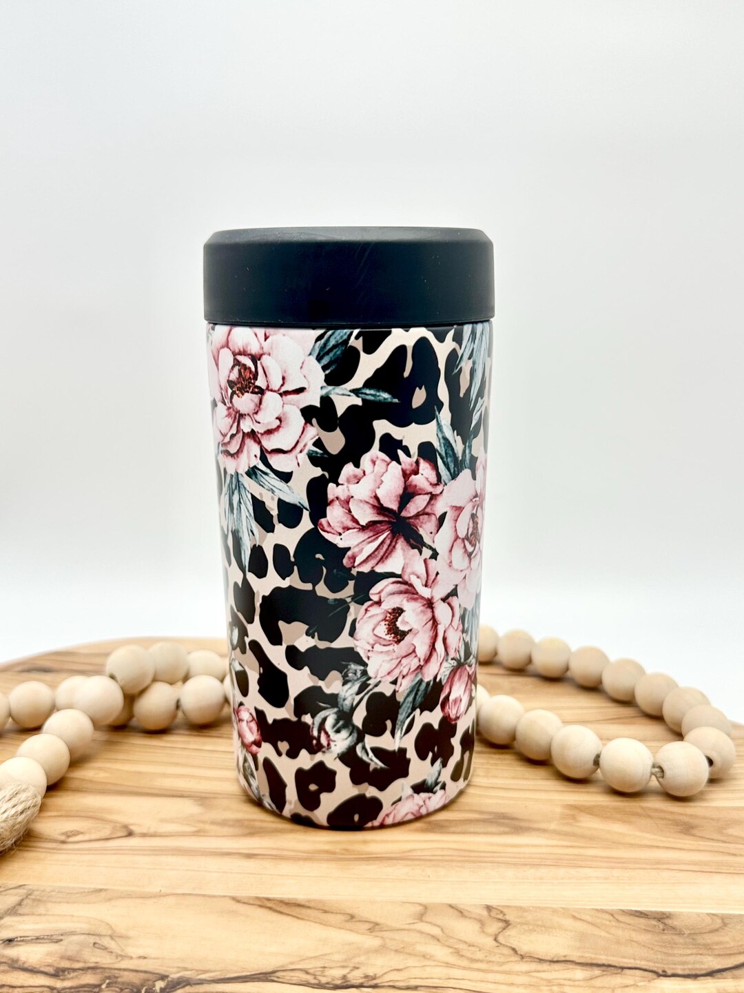 Frost Buddy Universal Can Cooler, Floral Leopard Print Cozie, Pink ...