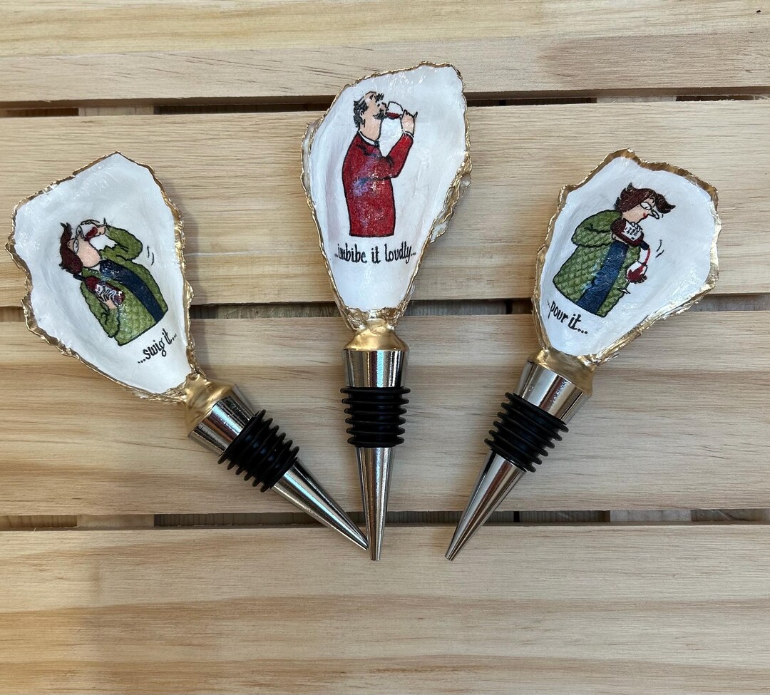 Oyster Shell Wine Bottle Stopper, Unique Hostess Gifts, Beach Themed ...