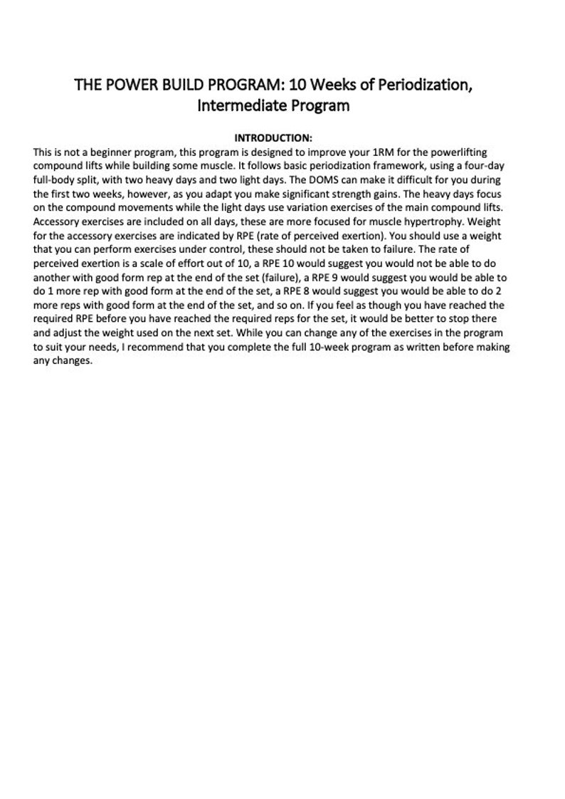 The Power Build Program 2.0 - Etsy