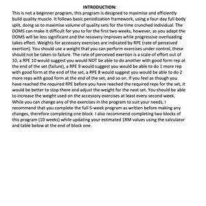 The Full Body Split Hypertrophy Program - Etsy