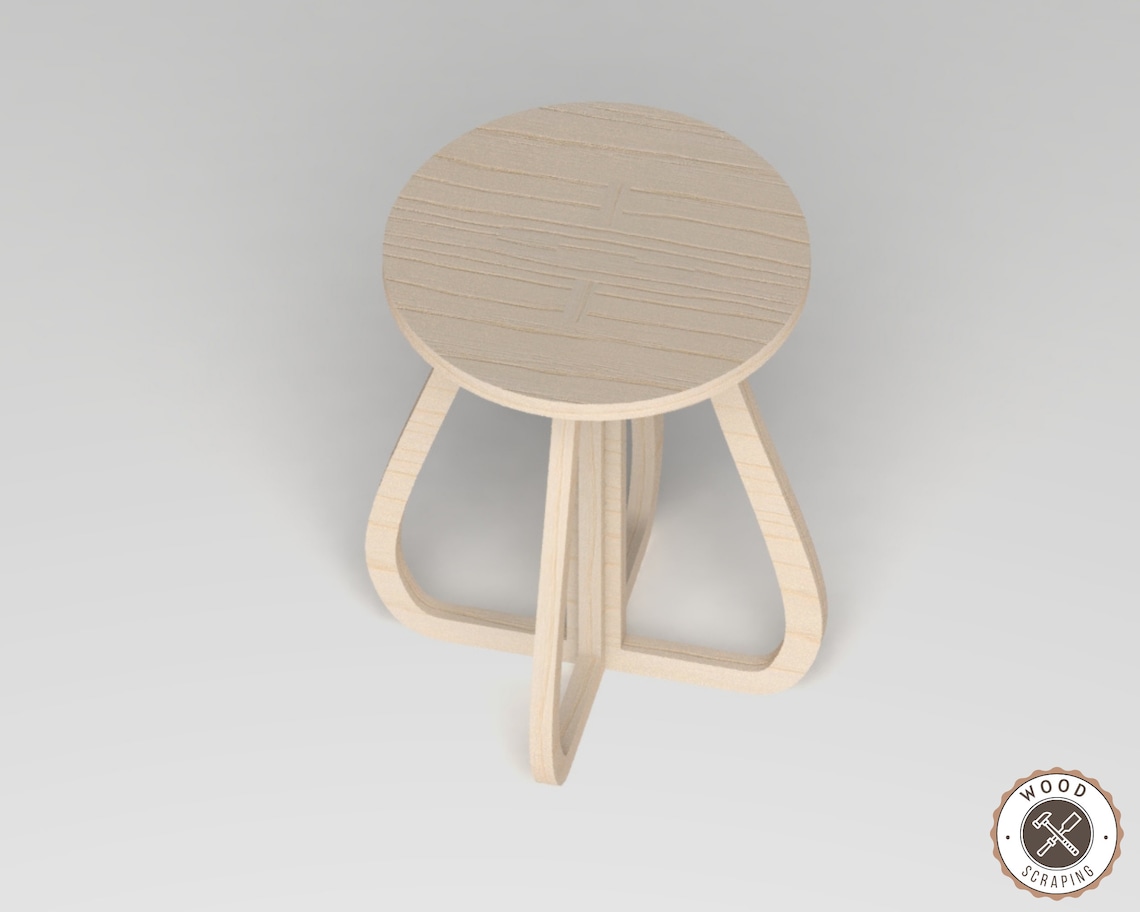 Circle CNC Wood Stool: Laser Cut Furniture Plans,laser Cut Birch Stools ...