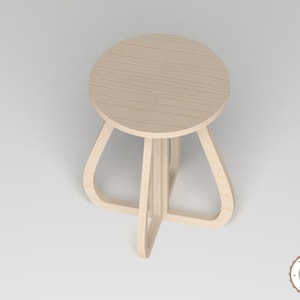 Circle CNC Wood Stool: Laser Cut Furniture Plans,laser Cut Birch Stools ...