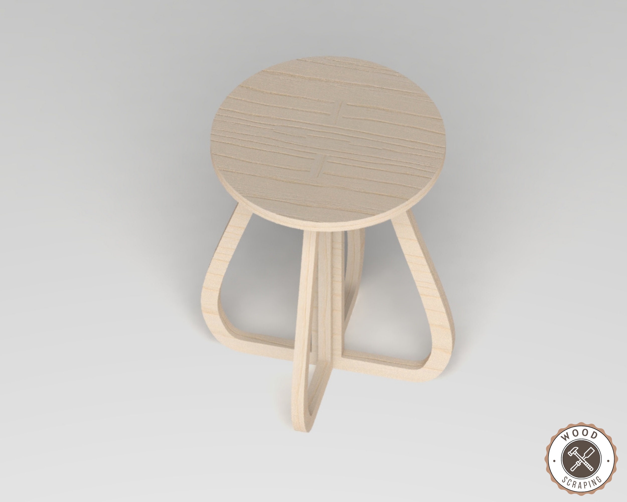 Circle CNC Wood Stool: Laser Cut Furniture Plans,laser Cut Birch Stools ...