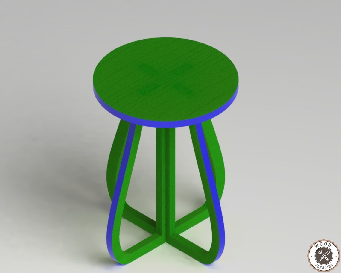 Circle CNC Wood Stool: Laser Cut Furniture Plans,laser Cut Birch Stools ...