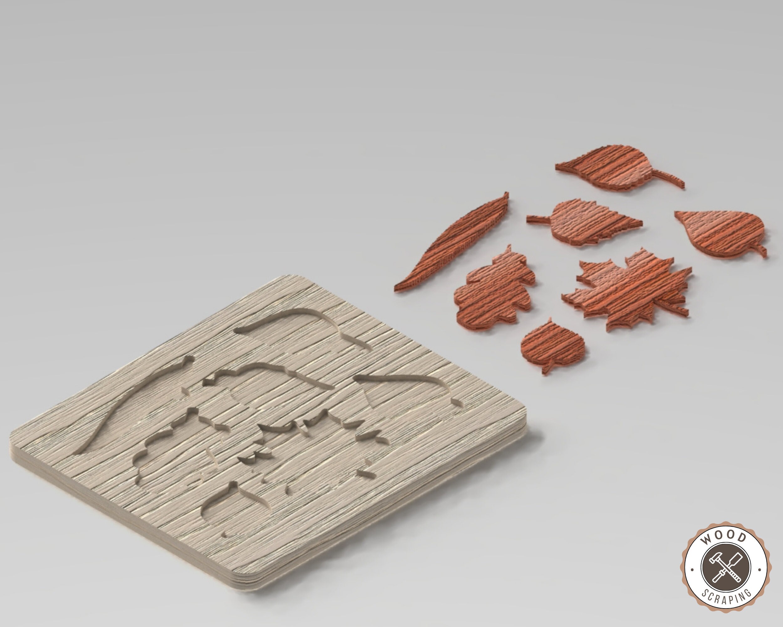 Wooden Leaf Puzzle, Laser Cut Leaf Puzzle, Toys Puzzle, Montessori ...