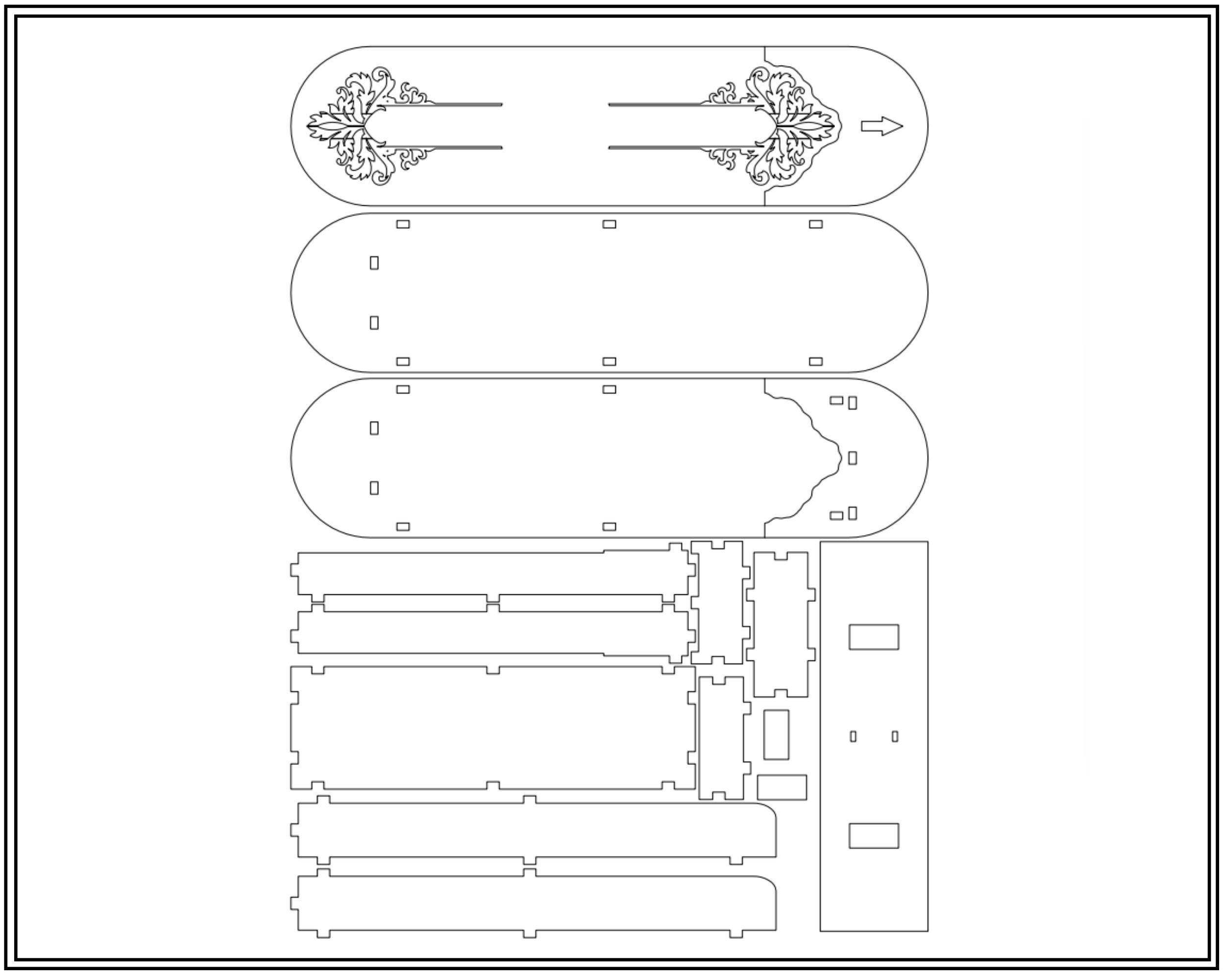 Pen Showcase, Decorative Pen Case, Laser Cut Pen Case, Wooden Case ...