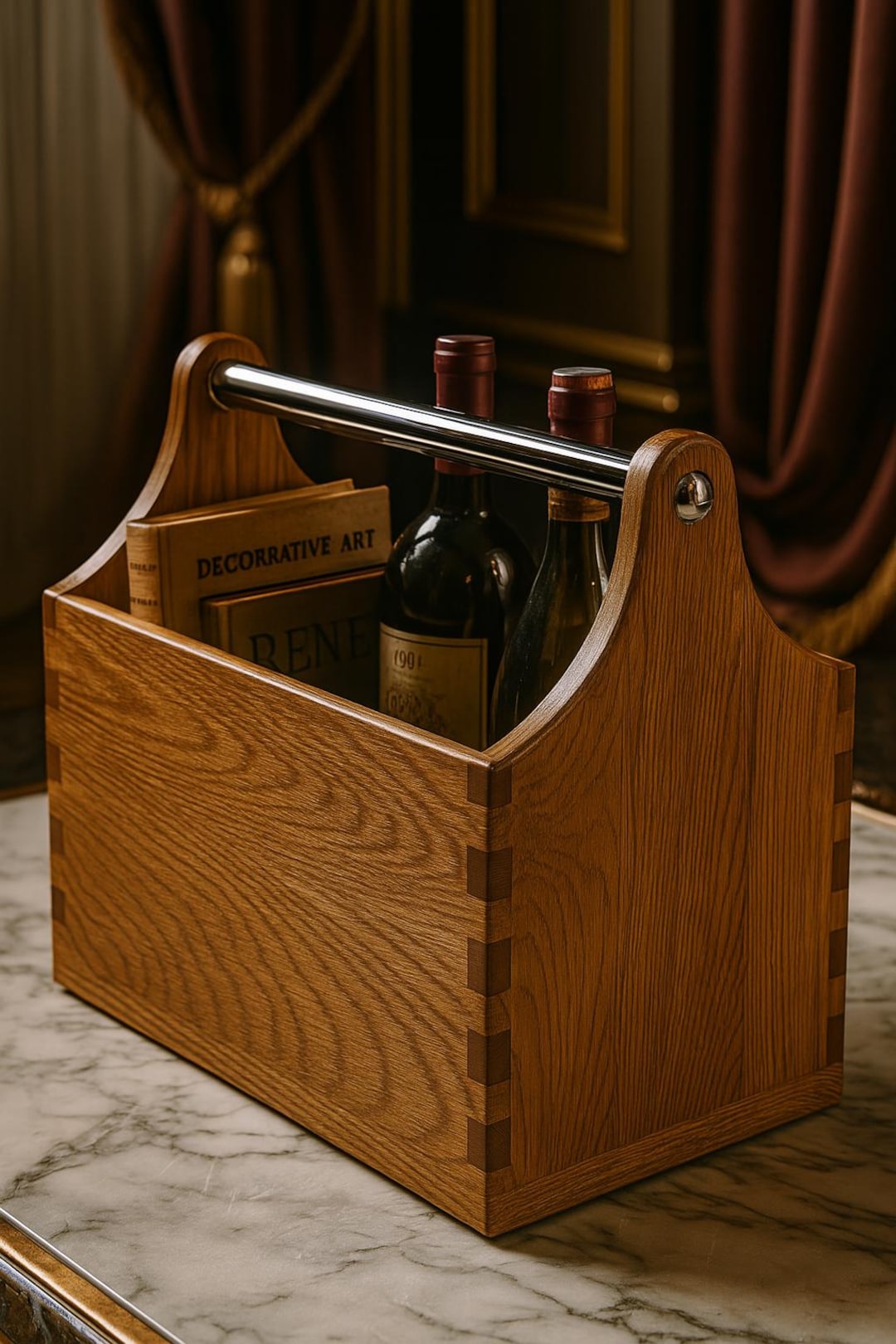 Luxury Laser Cut Wooden Tool Crate – Elegant Organizer Tote for Tools ...