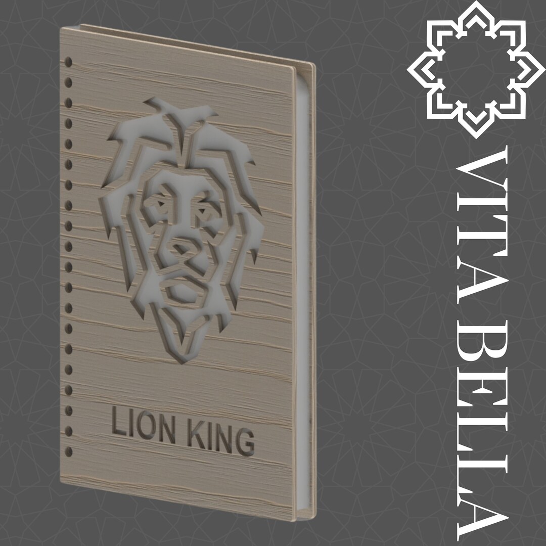 Wooden Cover Book: CNC Notebook Cover With Lion Design, Ideal Student ...