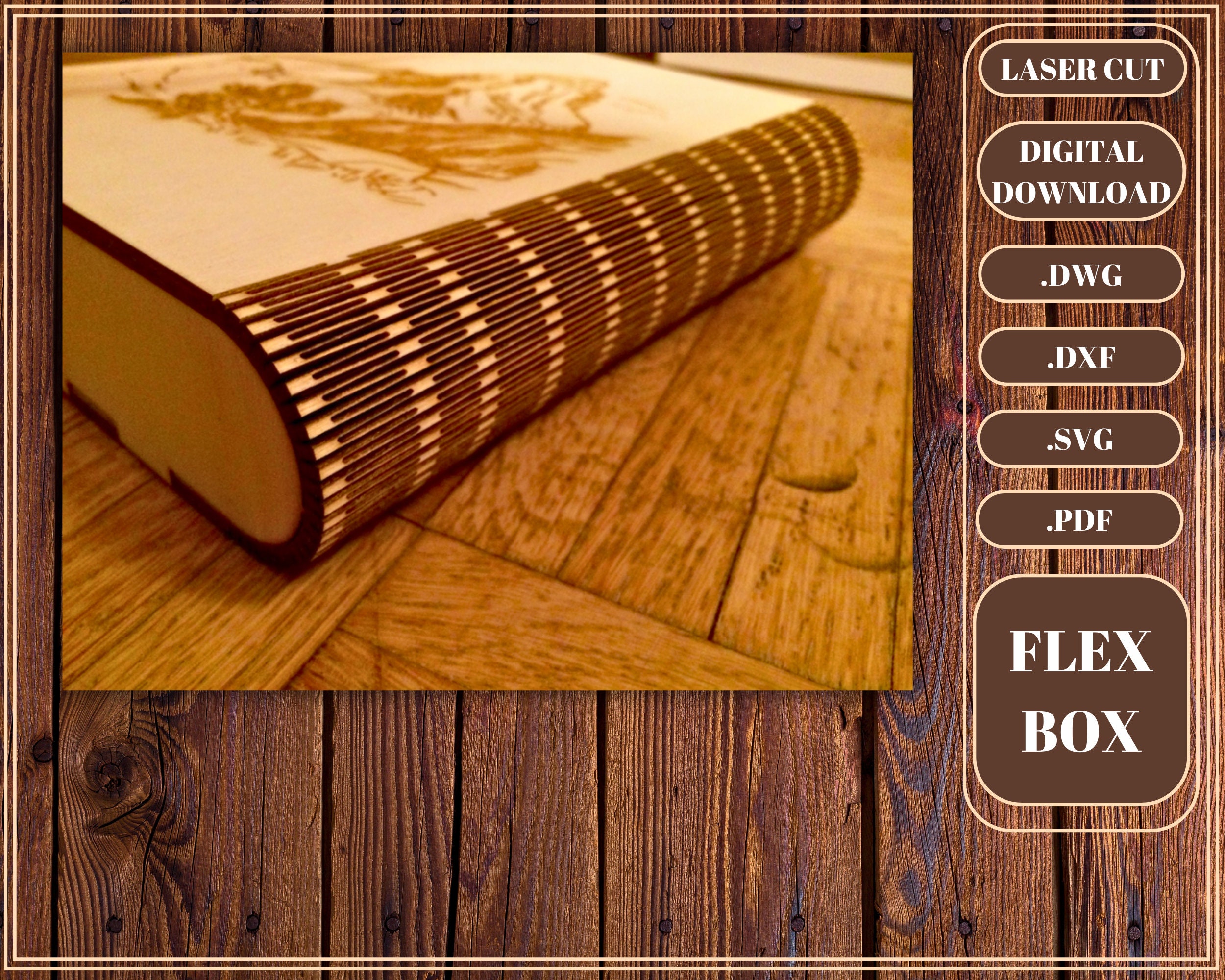Flex Box With Latch, Laser Cut Book Box, Flexible Box, Wooden Storage ...