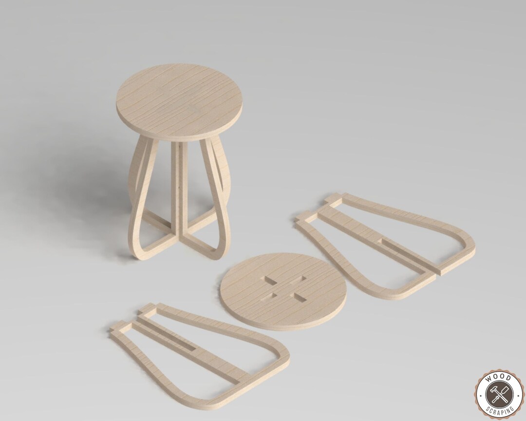 Circle CNC Wood Stool: Laser Cut Furniture Plans,laser Cut Birch Stools ...