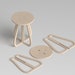 Circle CNC Wood Stool: Laser Cut Furniture Plans,laser Cut Birch Stools ...