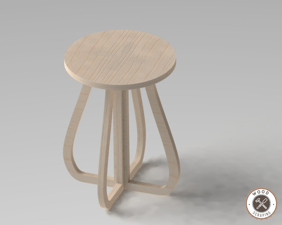 Circle CNC Wood Stool: Laser Cut Furniture Plans,laser Cut Birch Stools ...