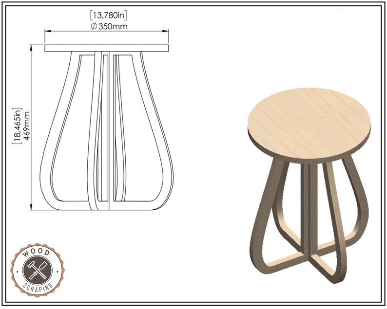 Circle CNC Wood Stool: Laser Cut Furniture Plans,laser Cut Birch Stools ...