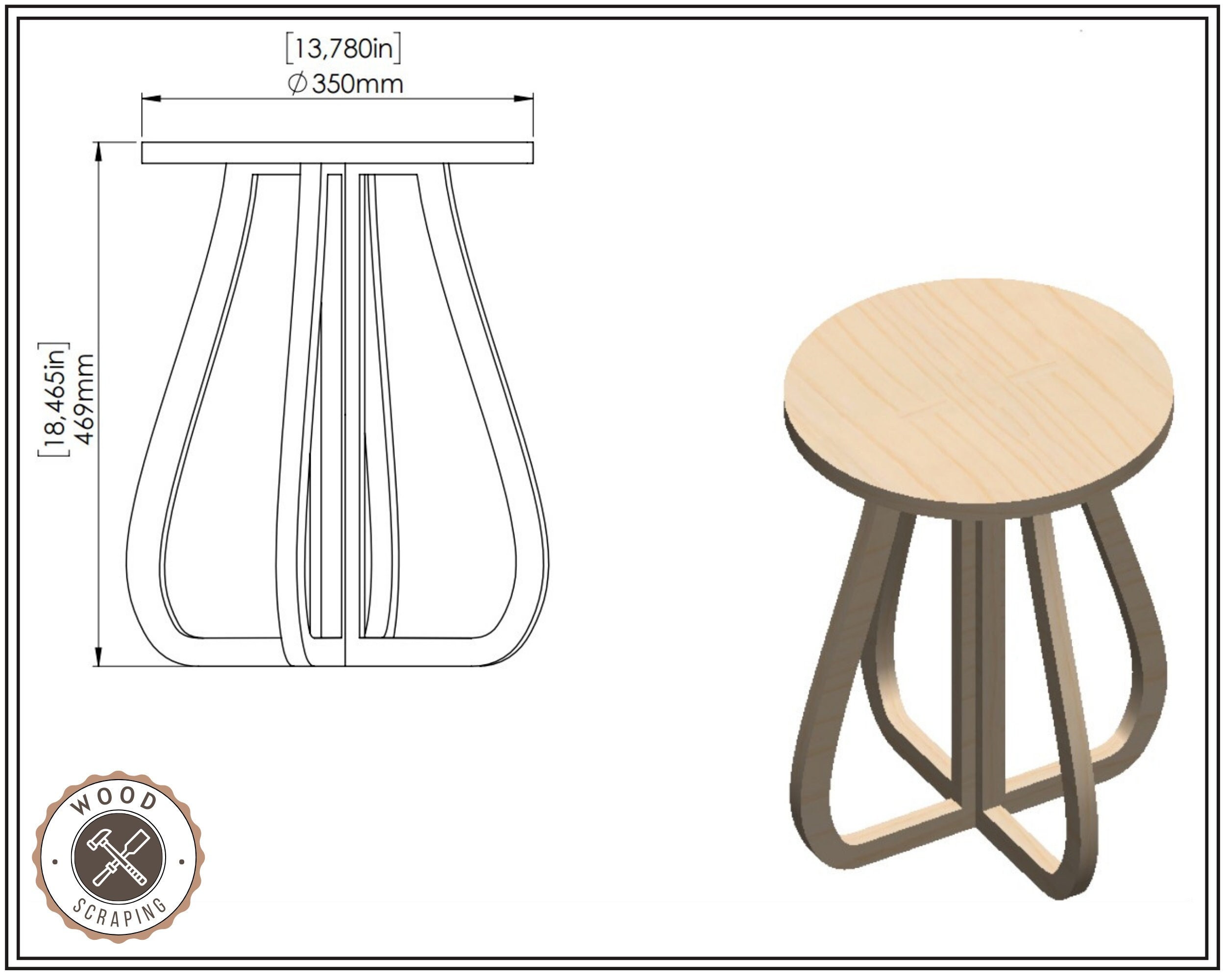 Circle CNC Wood Stool: Laser Cut Furniture Plans,laser Cut Birch Stools ...