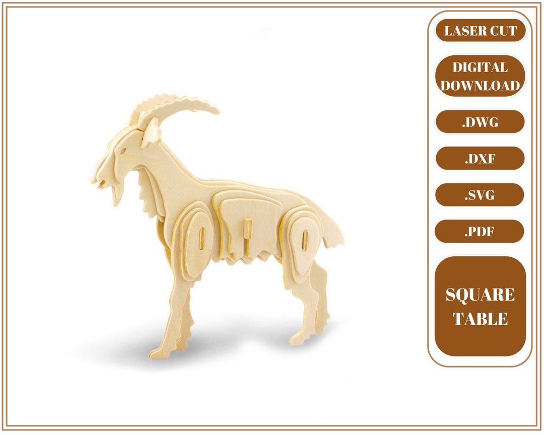 Goat Puzzle, Kids Puzzle, Wooden Goat Jigsaw, Laser Cut Goat Puzzle ...