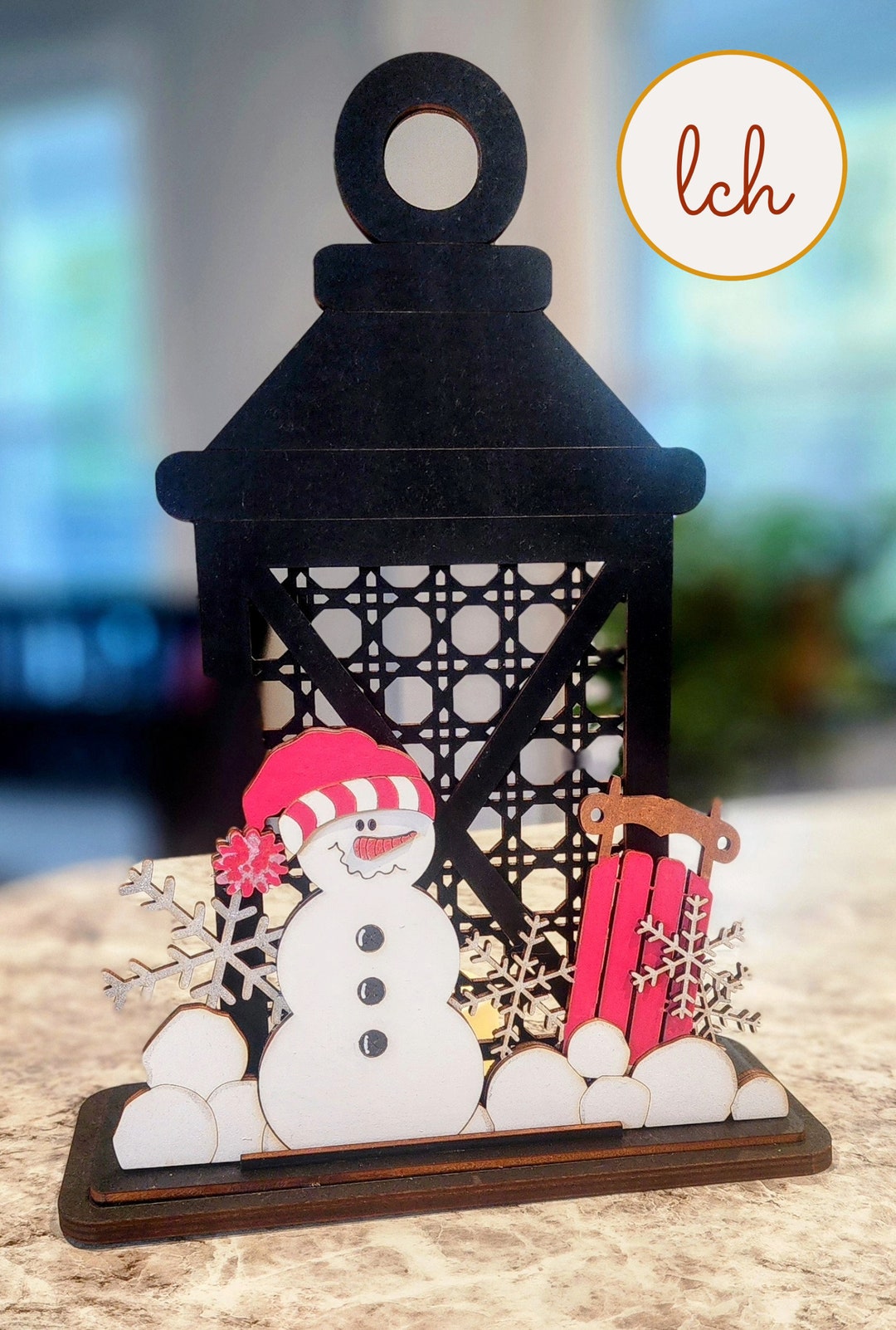 Snowman Winter Lantern Insert (insert Only) - Etsy