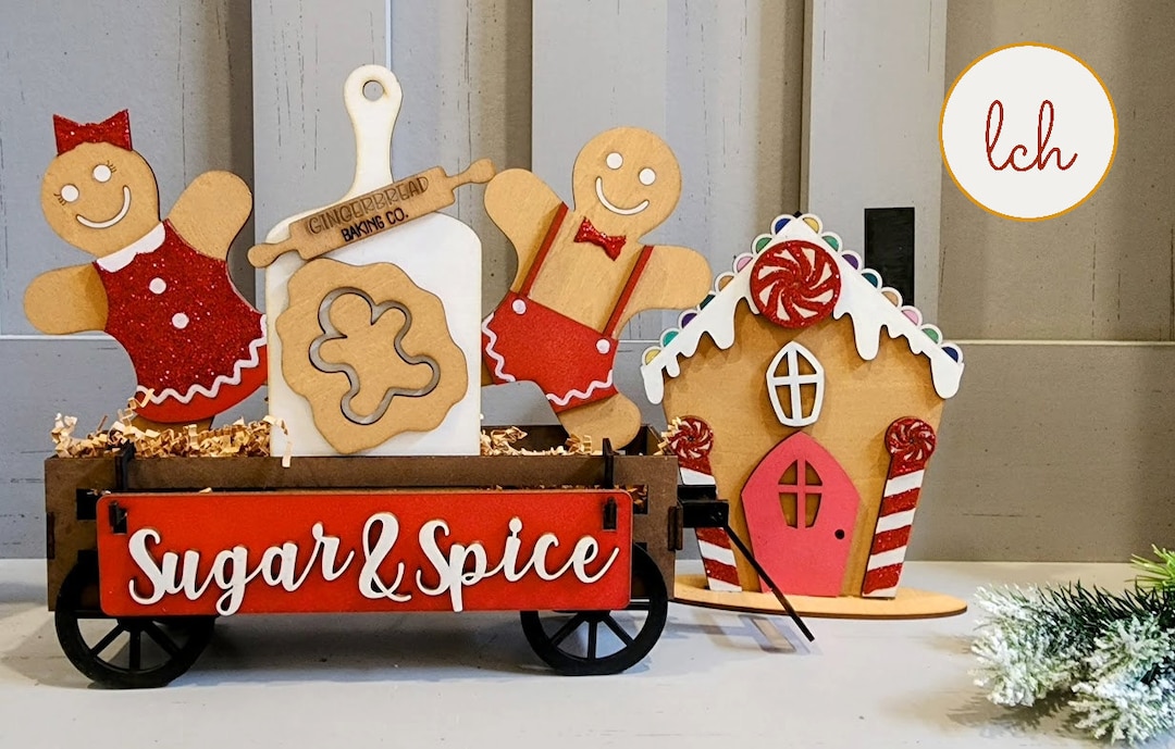 Delightful Wooden Gingerbread Interchangeable Shelf Sitter Inserts ...