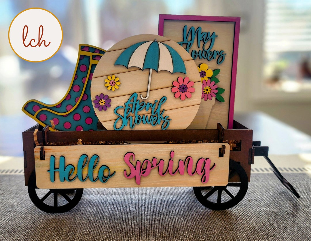 Charming Hand-painted Wooden Inserts for Spring! April Showers ...
