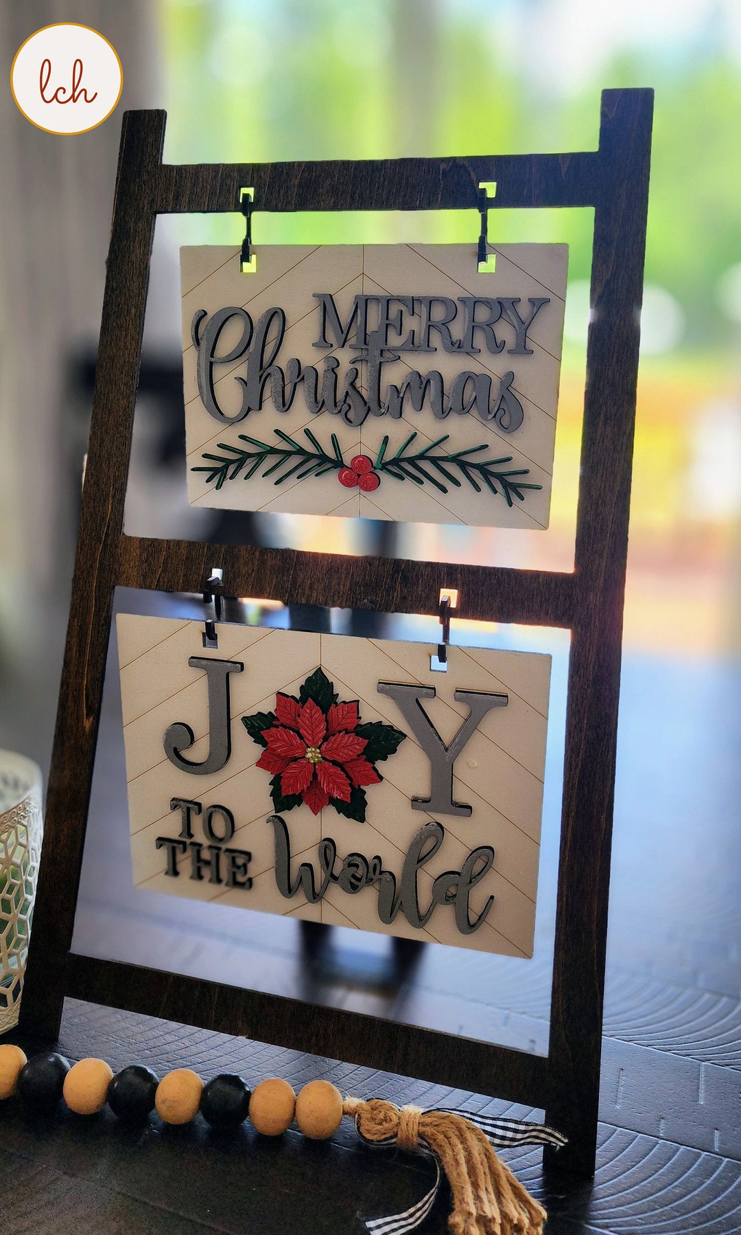Joy to the World Christmas Hanger - Wooden Laser Cut, Hand Painted ...