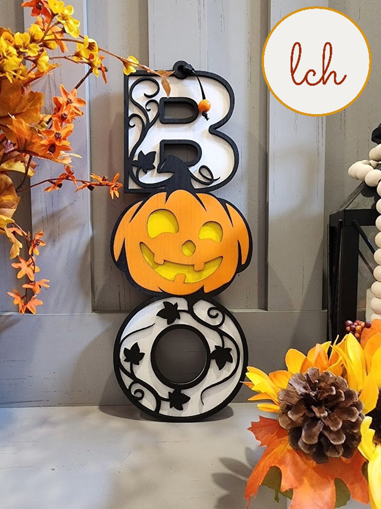 Spooky Hand-painted Wooden 'boo' Jack-o-lantern Wall Hangers – Perfect ...