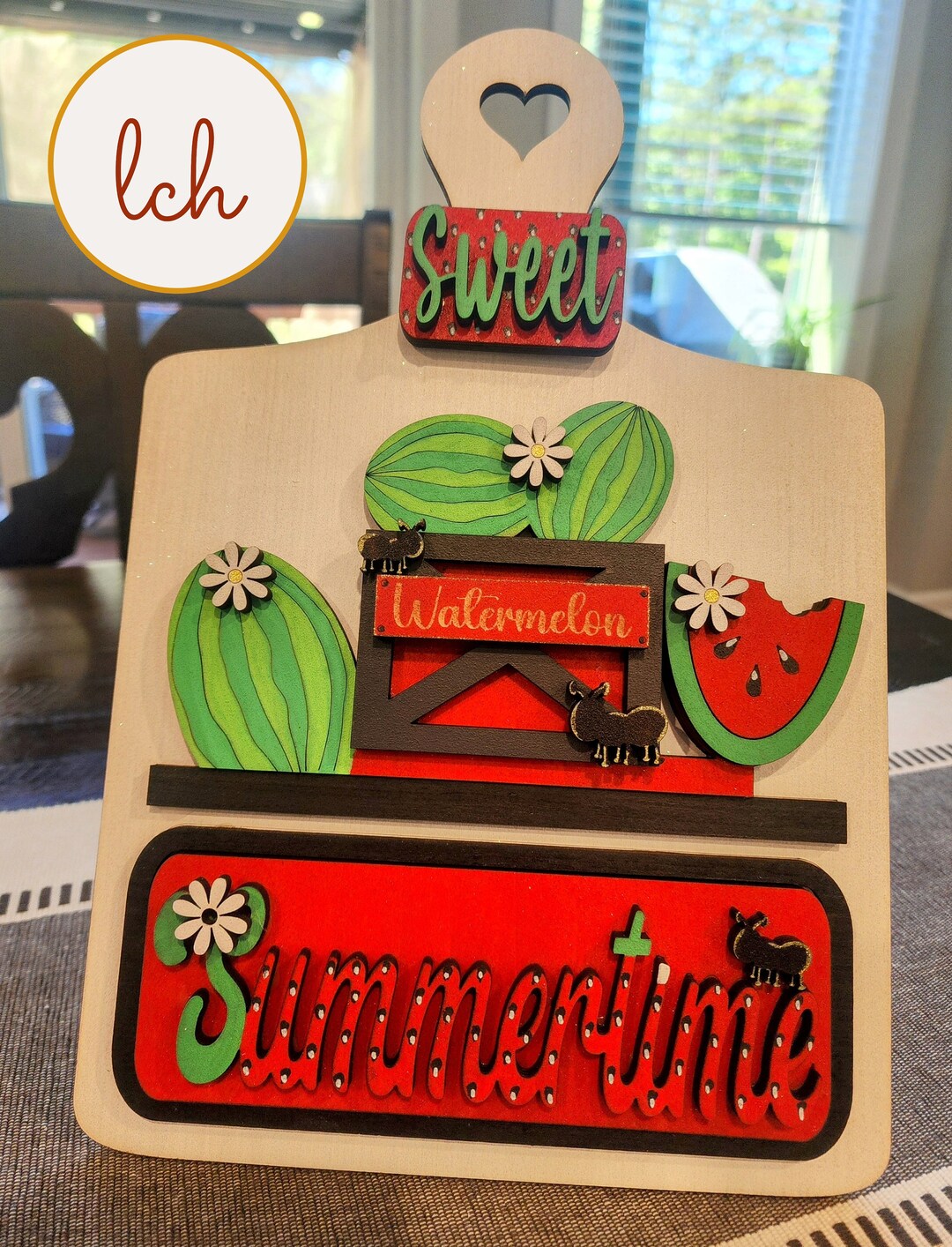 Hand-painted Sweet Watermelon Summer Theme - Wooden Laser-cut ...