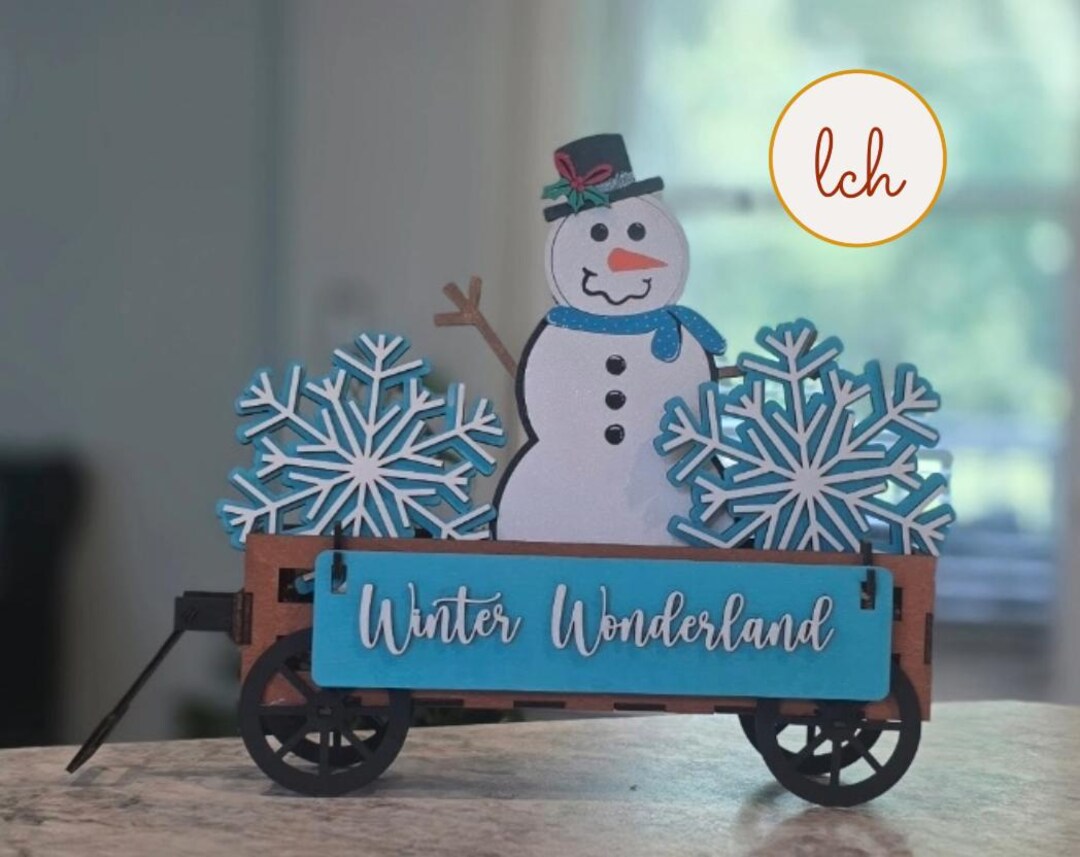 Winter Wonderland Snowman Laser Cut Insert for Wagon & Shelf Sitter ...