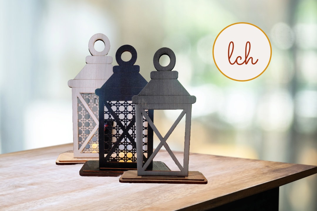 Hand-painted Wooden Lantern Bases - Laser Cut, Interchangeable Designs ...